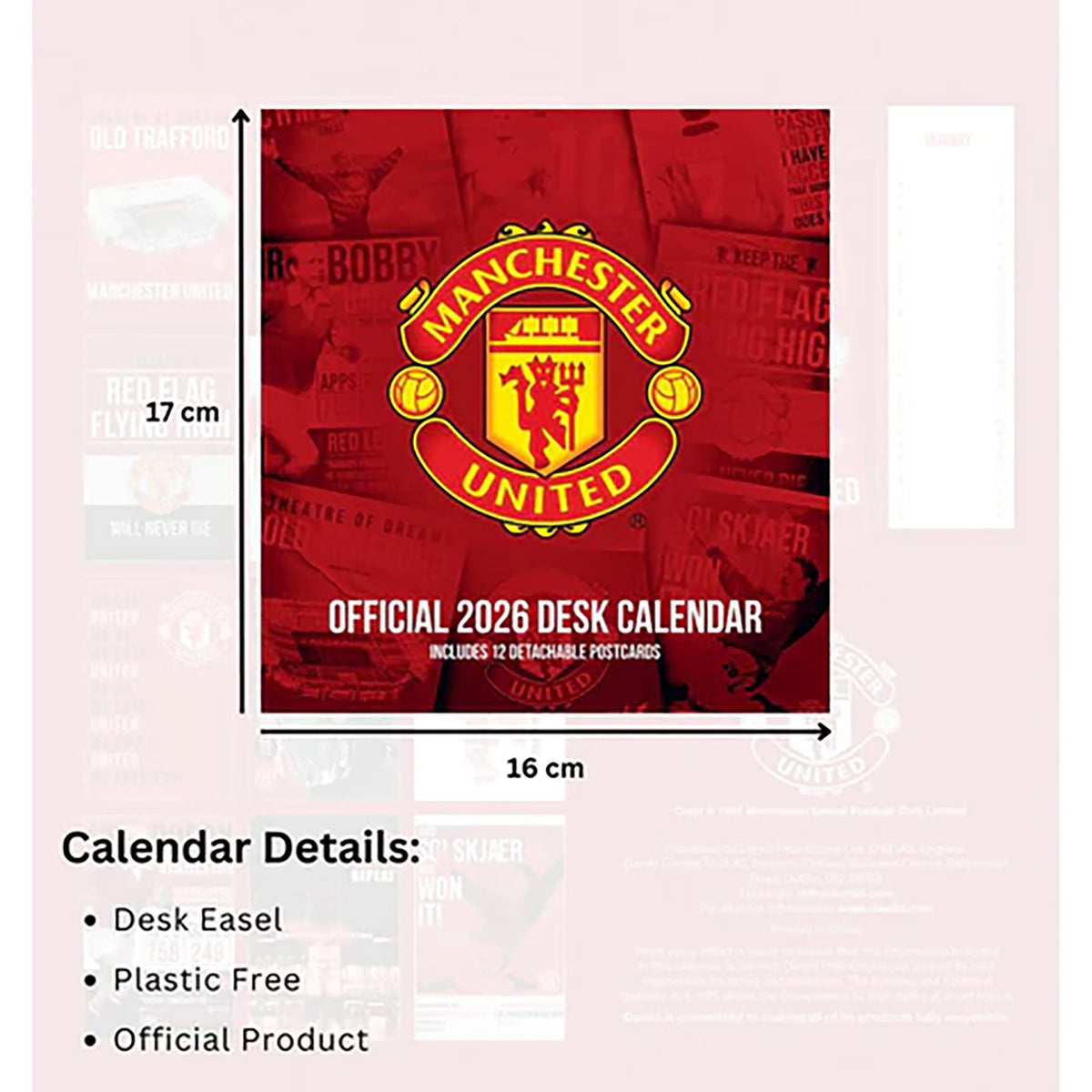 Manchester United 2026 Desk Easel Calendar – Weston Corporation