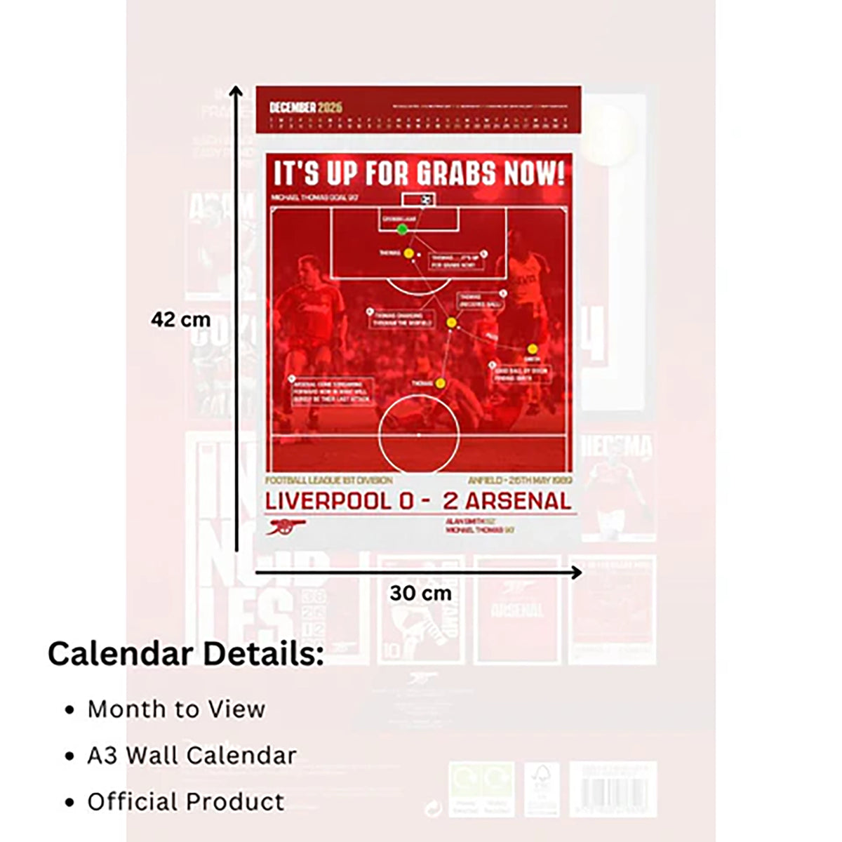 Arsenal 2026 A3 Deluxe Calendar – Weston Corporation