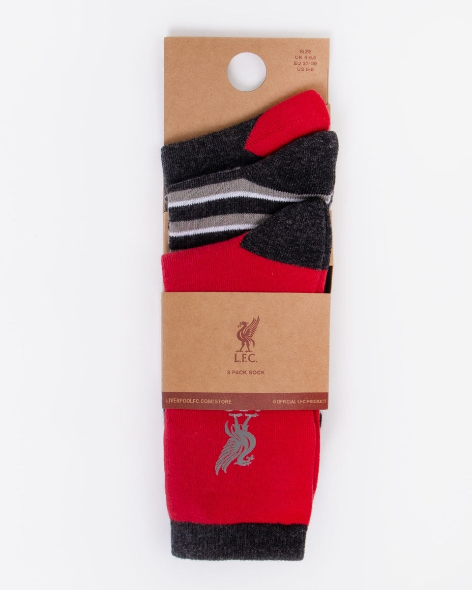 LFC Junior Boys 3pk Design Socks Charcoal Red – Weston Corporation