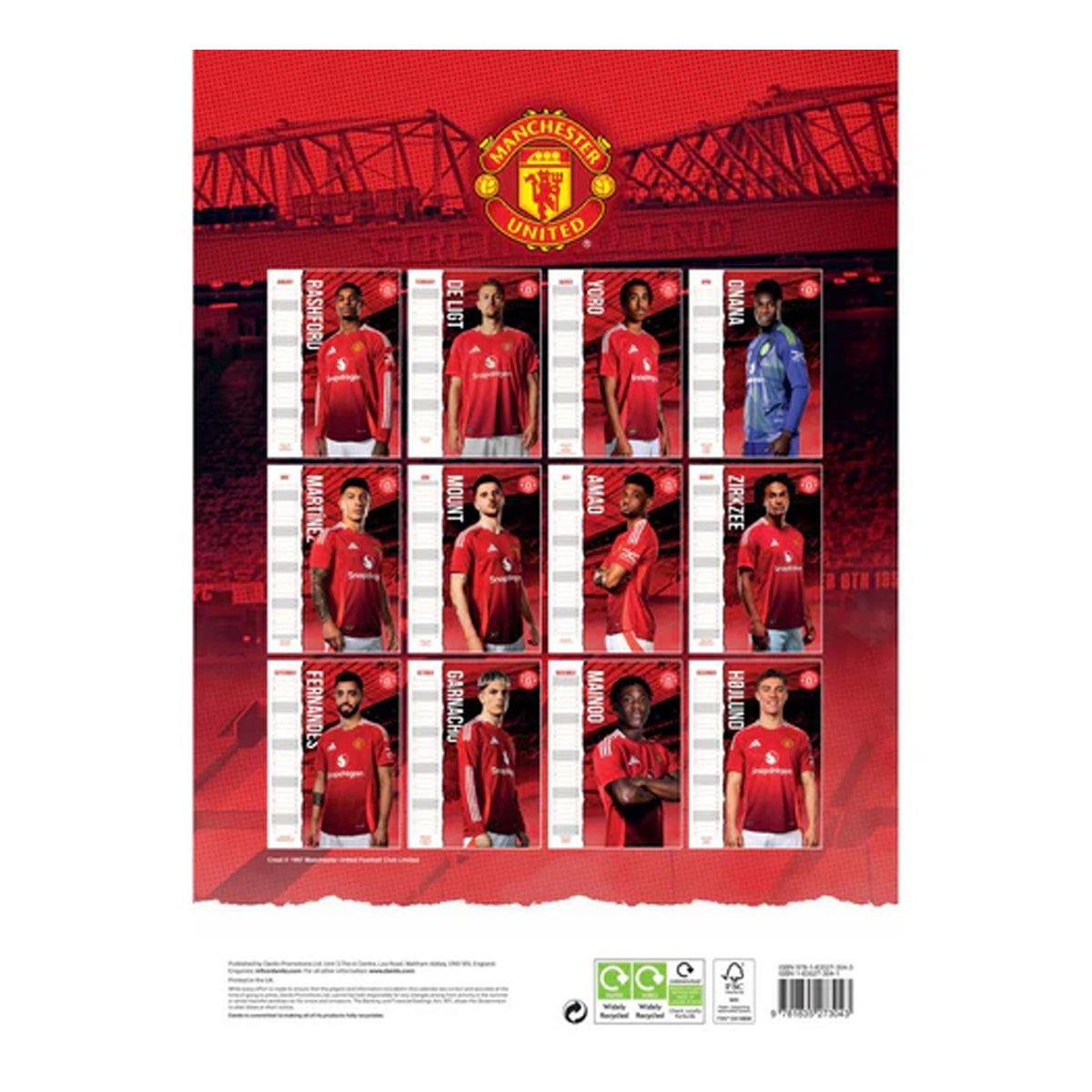 Manchester United 2025 A3 Calendar – Weston Corporation