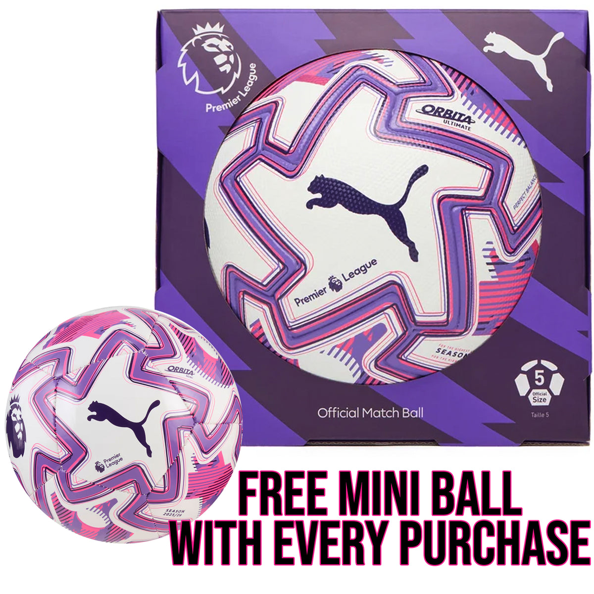 Puma Orbita 2025/26 Premier League Official Match Ball 'Brilliance Pac ...